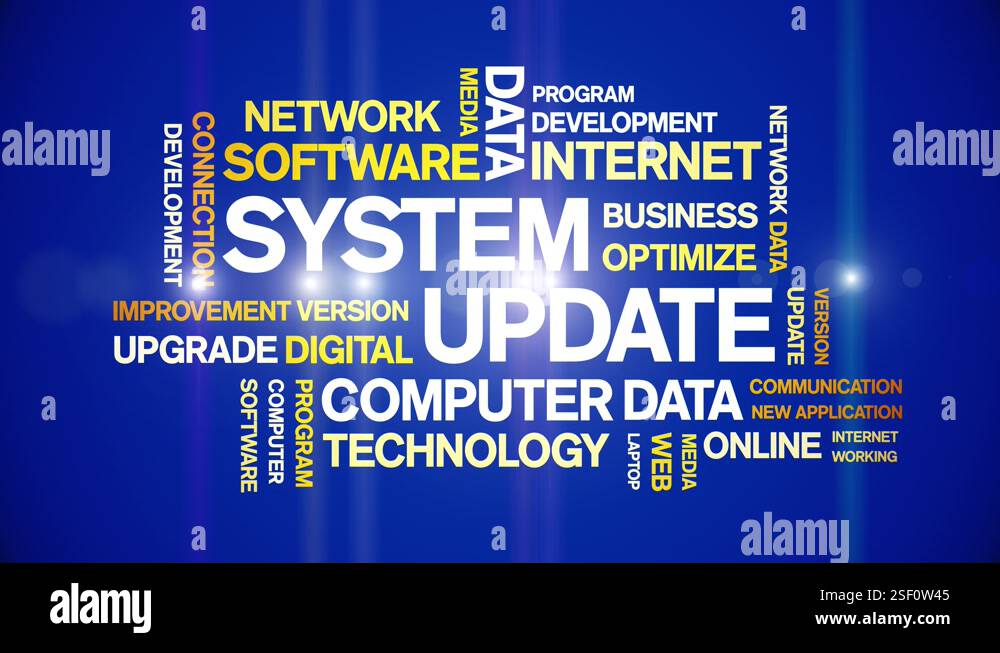 System Update animated word cloud,animation kinetic typography seamless ...