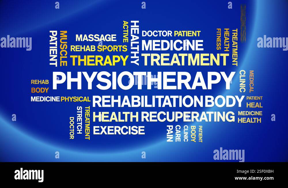 Physiotherapy animated word cloud,design animation typography seamless ...