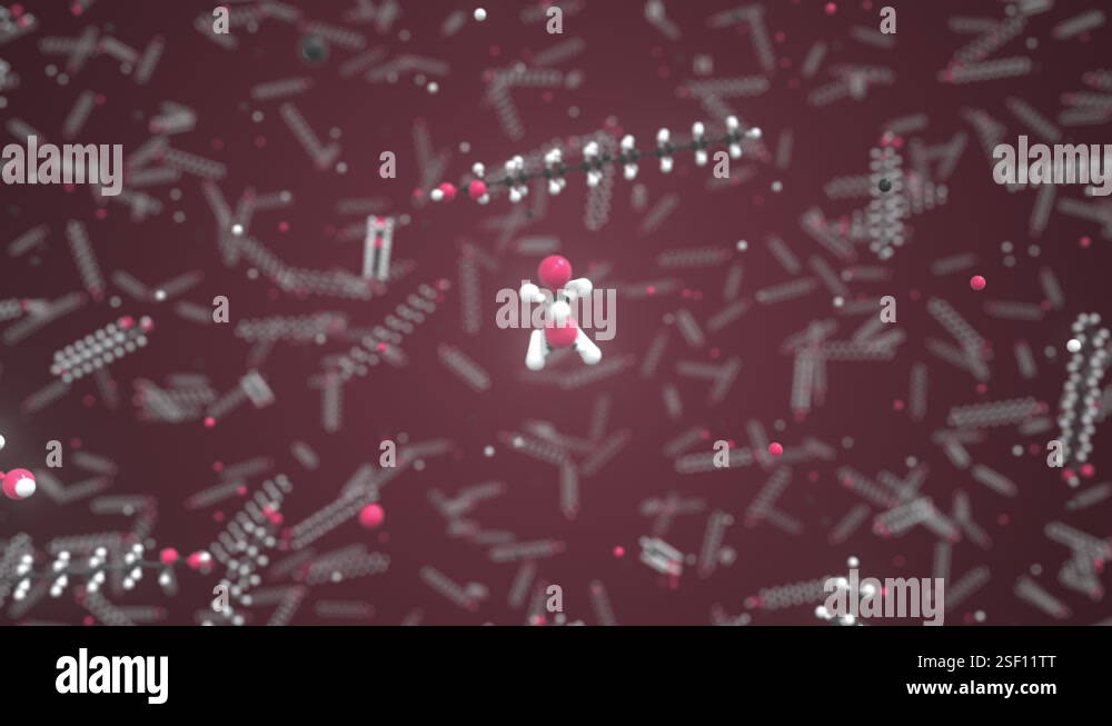 Palmitic acid molecule made with balls, isolated molecular model ...