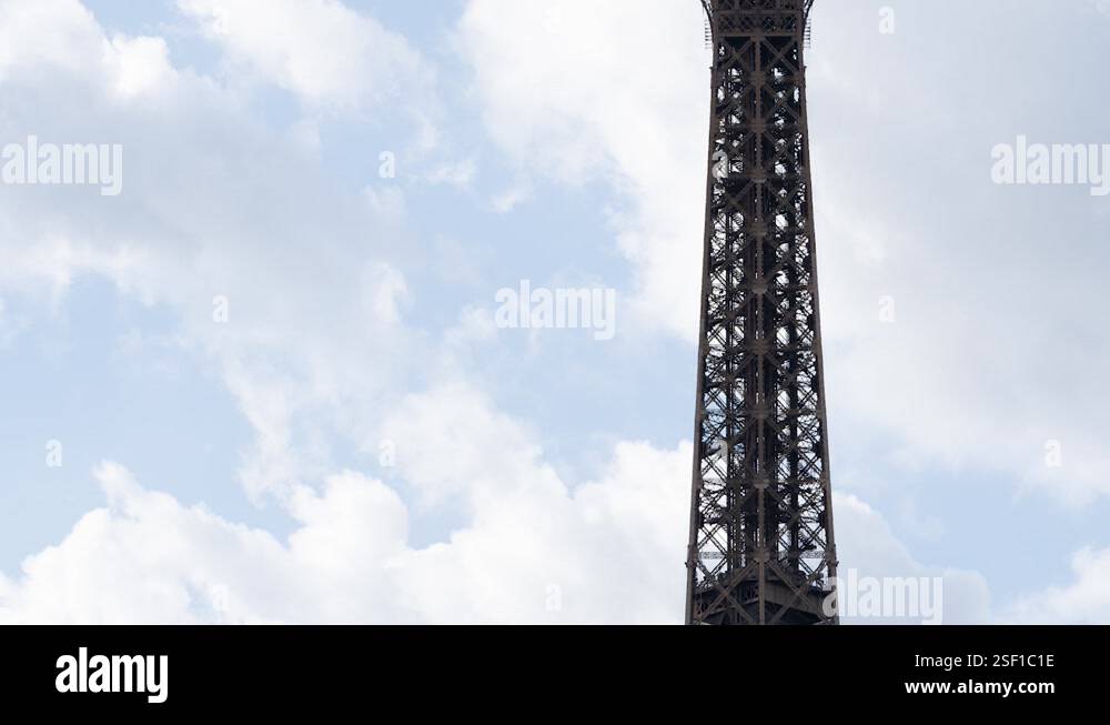 Elevator Inside the Eiffel Tower going up and down - Tilt up Timelapse ...