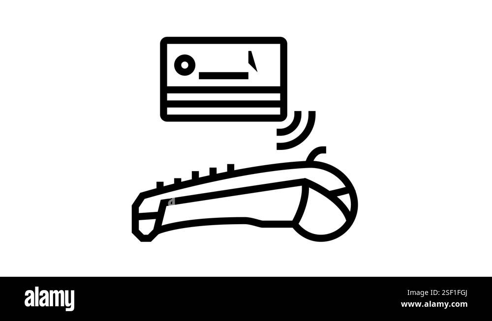 card contactless payment pos terminal line icon animation Stock Video Footage - Alamy