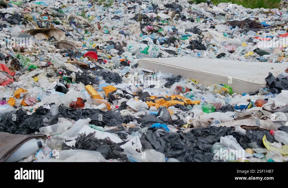 Garbage platform with plastic waste. The concept of environmental ...