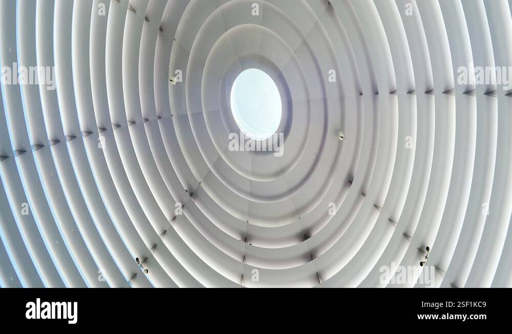 Rotating View Of The Oculus At The Apex Of The Dome. Iconic Apple Store ...