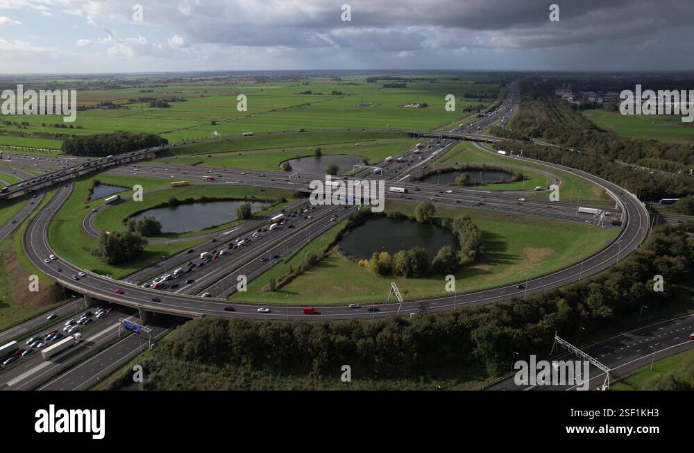 Large Oudenrijn bypass intersection roundabout near Utrecht with ...