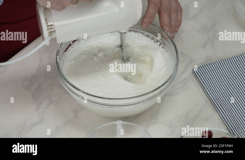 Chef Man Mixing Dairy Product with Mixer Device Stock Video Footage - Alamy