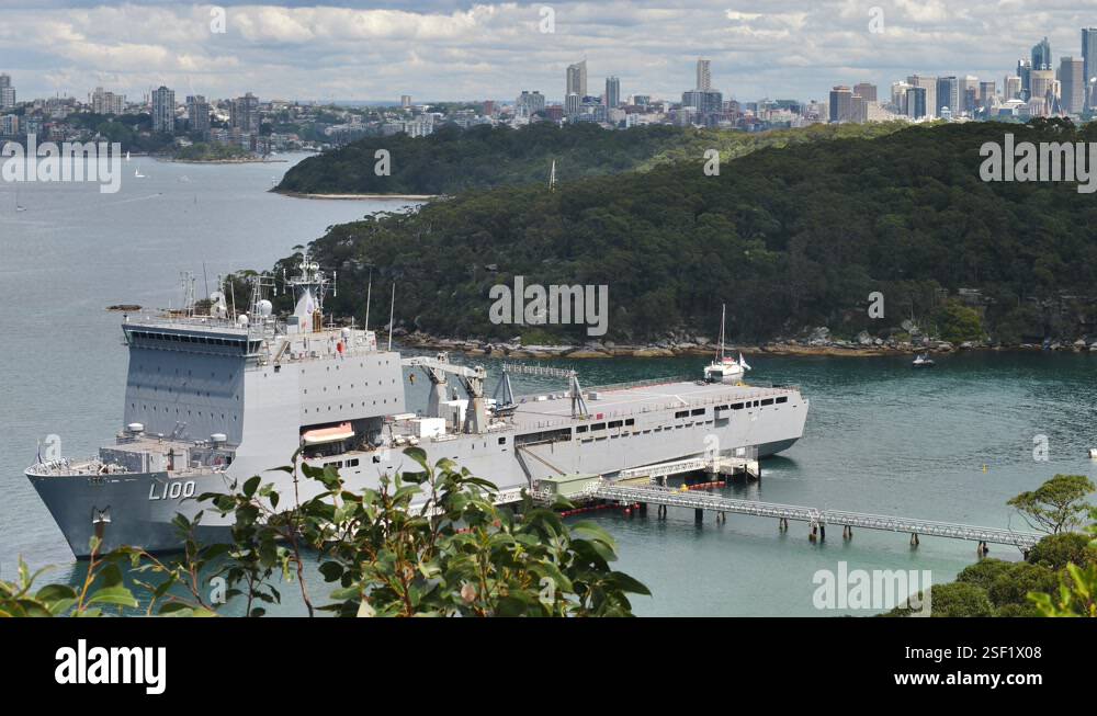 Australian HMAS Choules ship docked in Sydney 4K Stock Video Footage ...