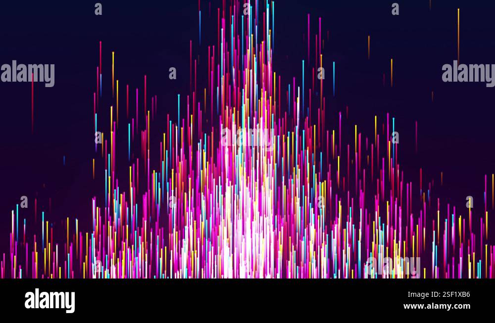 Flying Red Shine Vertical Dotted Lines Particle Rising On Dark Red Blue ...