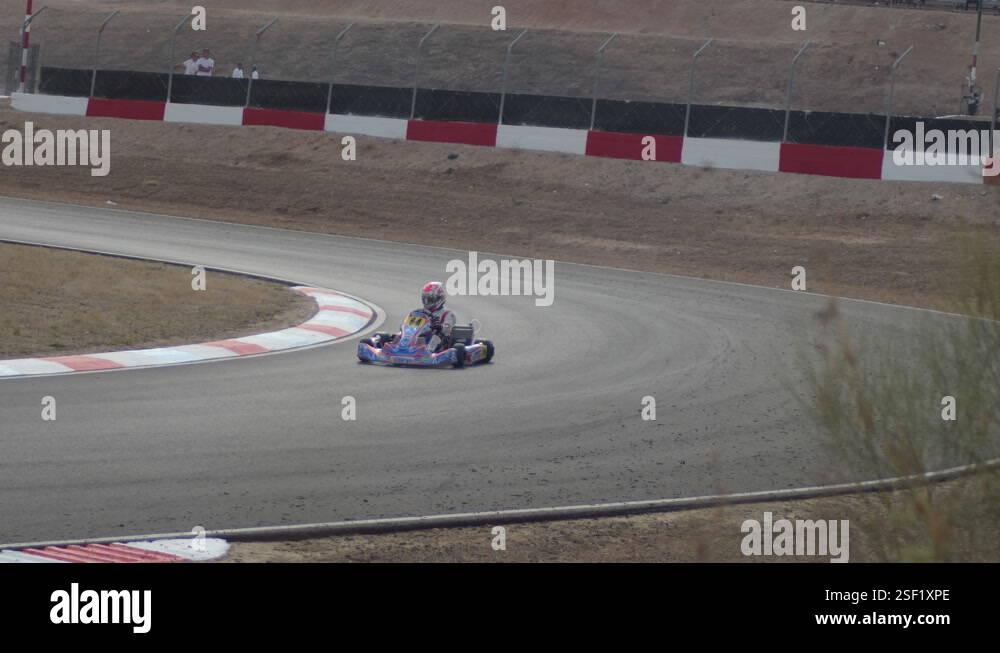 Karts running in a karting race competition Stock Video Footage - Alamy