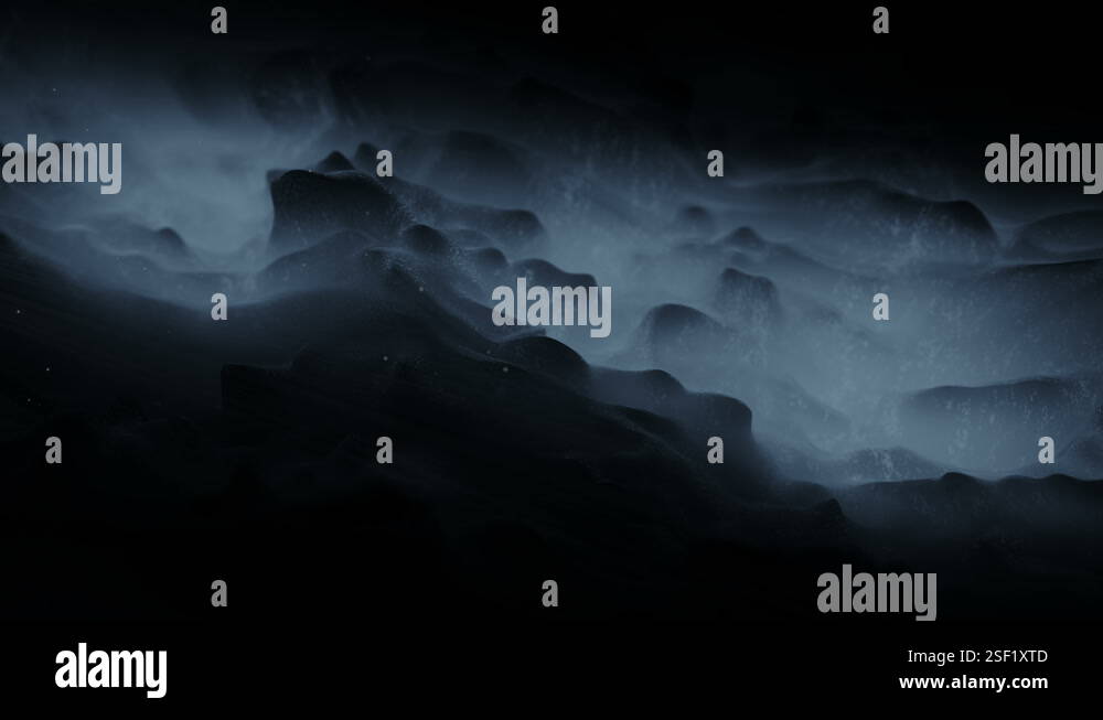 Abstract alien landscape background 3D render seamless loop animation ...