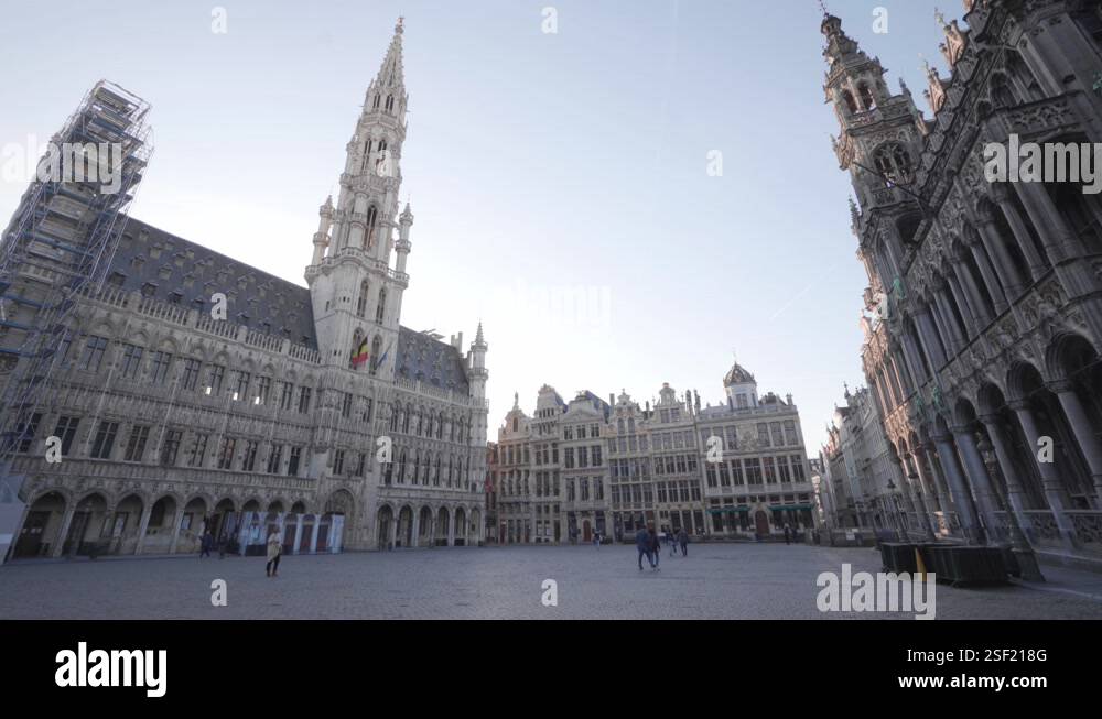 Wide skyline view of the Grand Square in Brussels, Belgium Stock Video ...