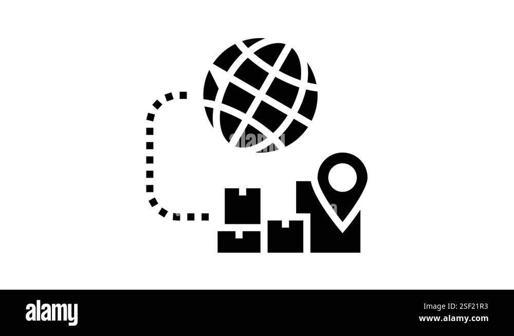 logistics international glyph icon animation Stock Video Footage - Alamy