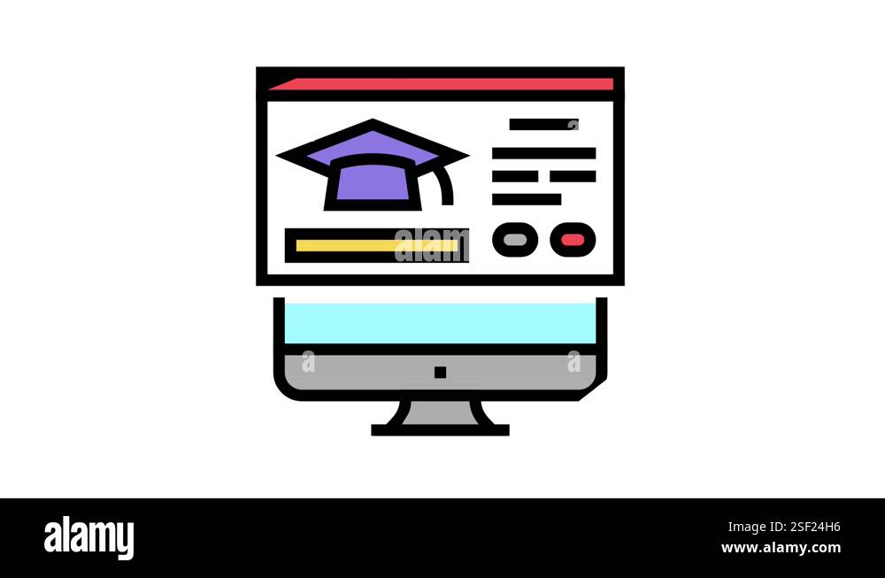 online examination color icon animation Stock Video Footage - Alamy