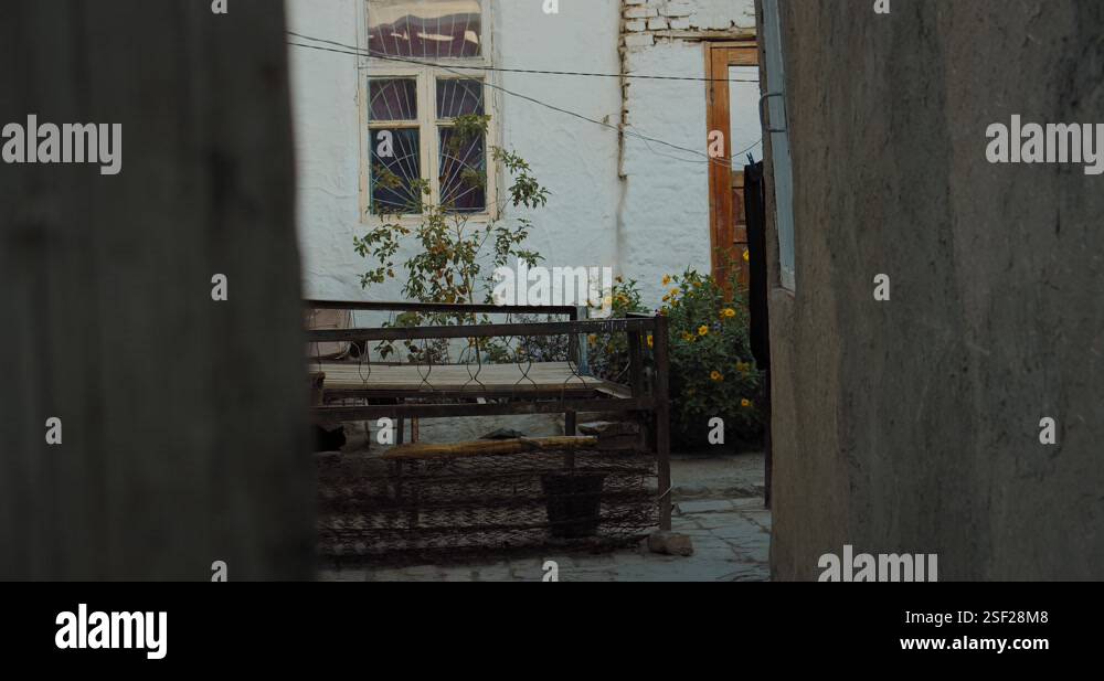 Bukhara city, Uzbekistan mahalla inside of old house Silk Road decor. 2 ...