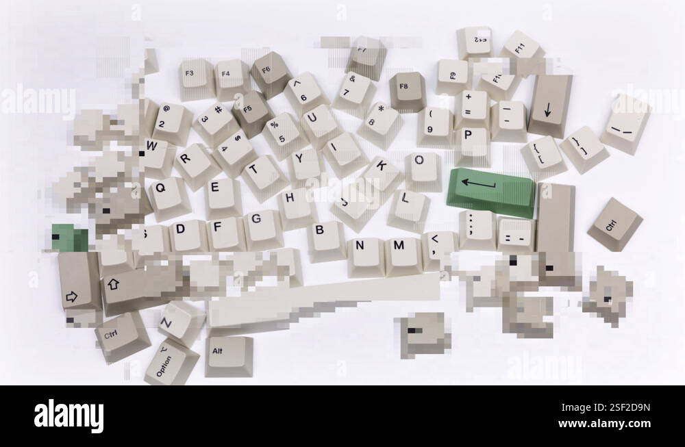 Losse computer keyboard keys moving around Stock Video Footage - Alamy