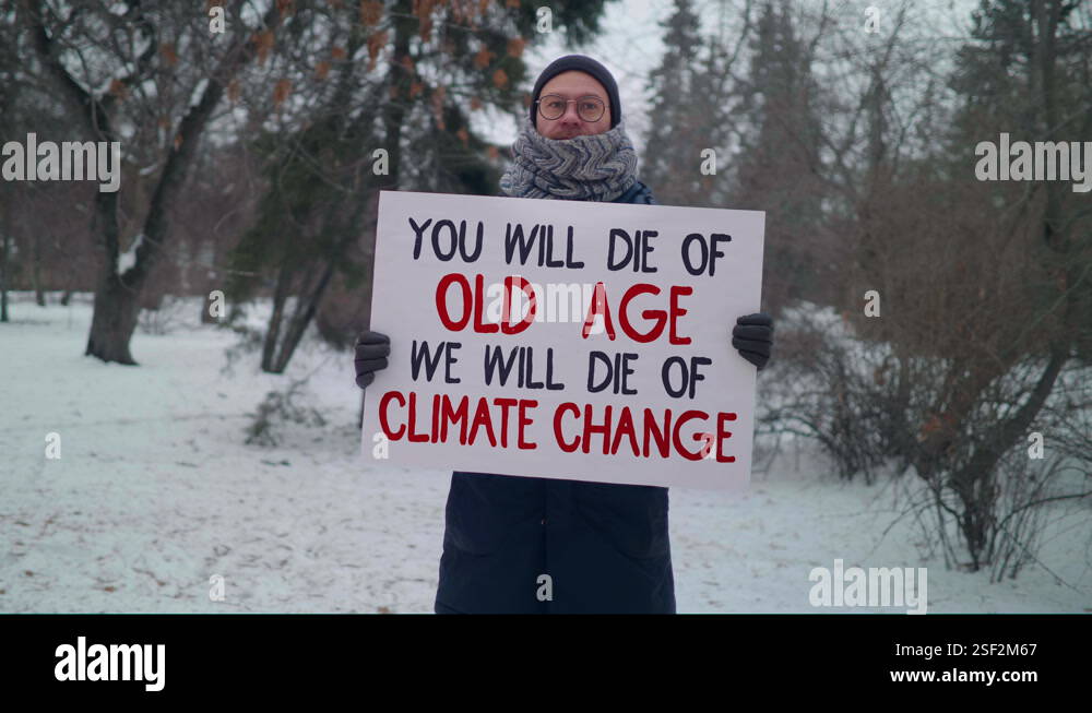 Activist is demonstrating an inspirational message written on the white ...