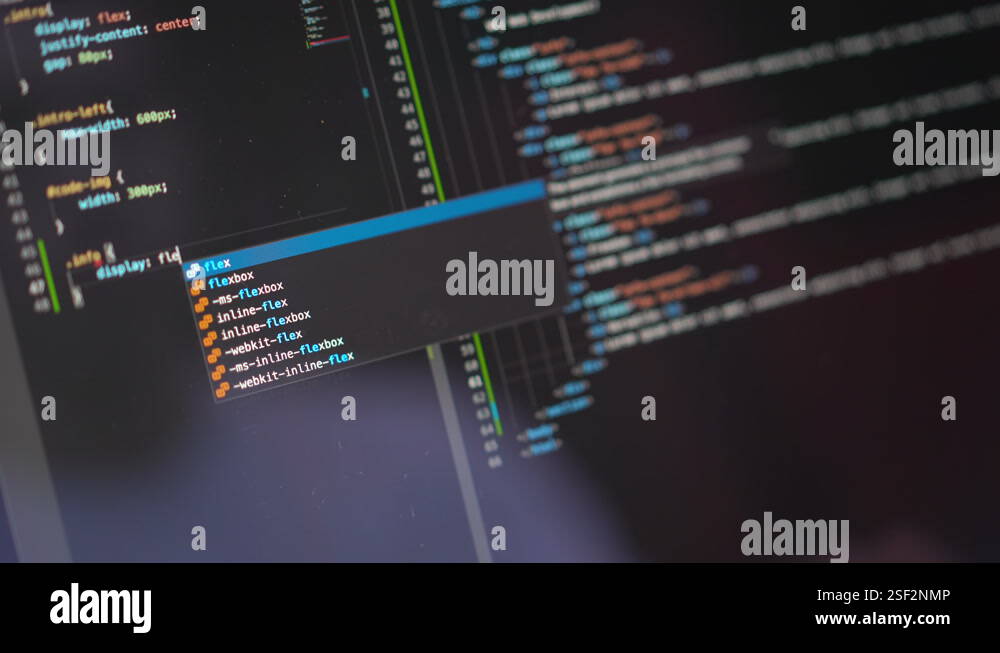 Work From Home Programmer Coding And Writing CSS In Visual Studio Code ...