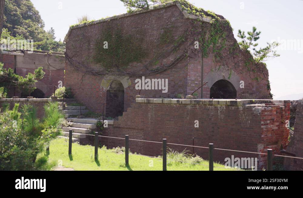 Ruins of Fort on Tomogashima Island, Seto Inland Sea of Japan Stock ...