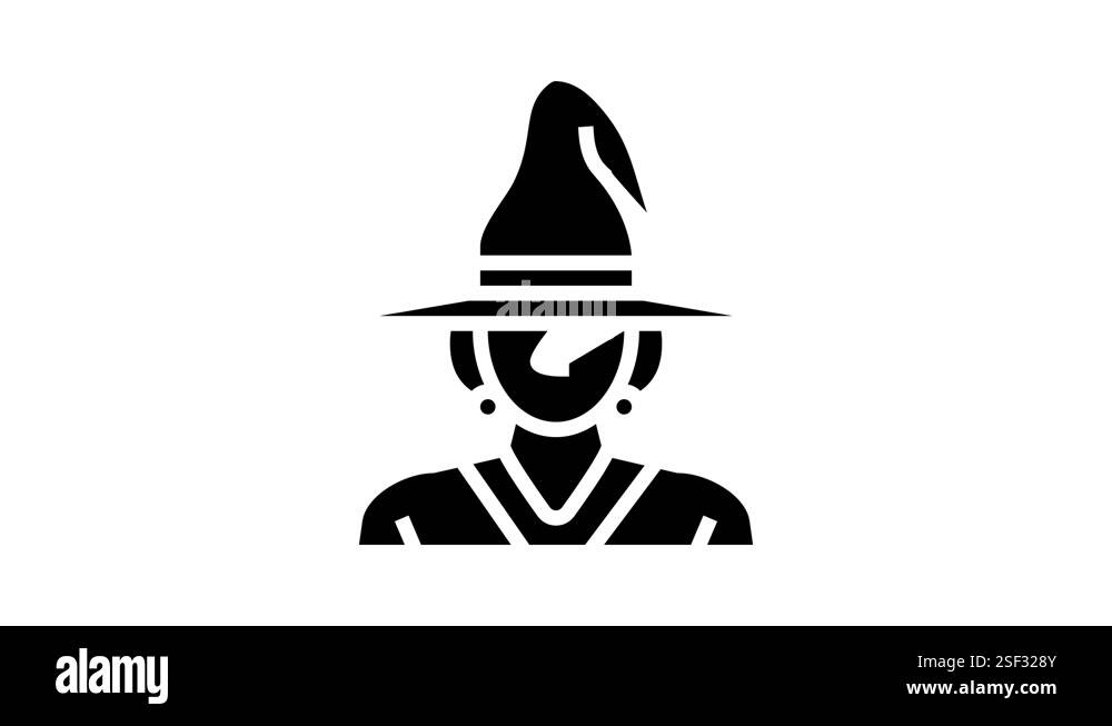 witch halloween glyph icon animation Stock Video Footage - Alamy