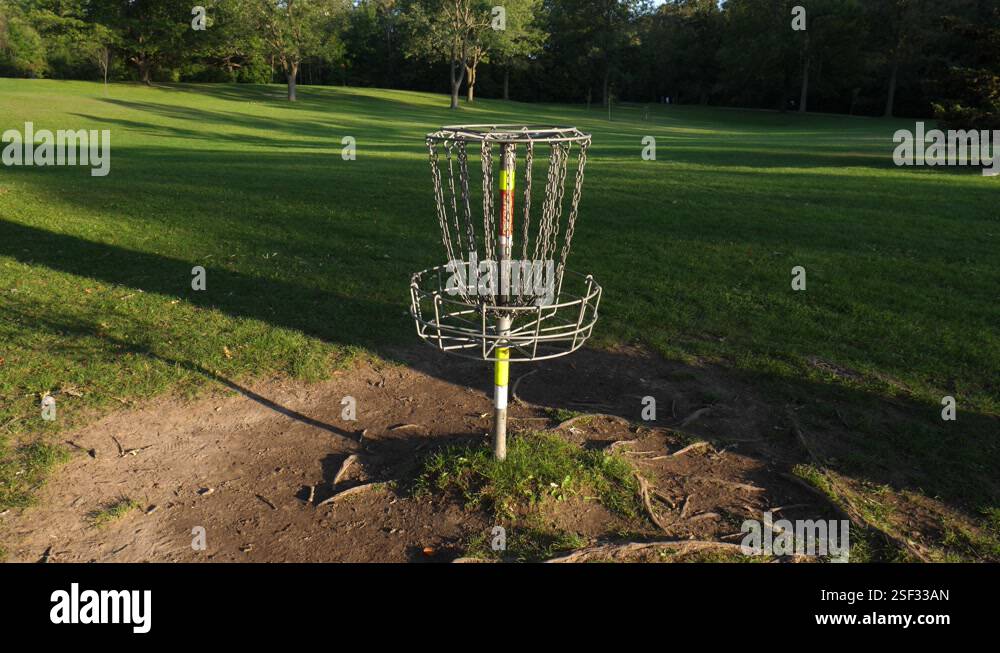 Tilt down to Disc Golf hole. Don Valley, Toronto, Ontario, Canada Stock ...