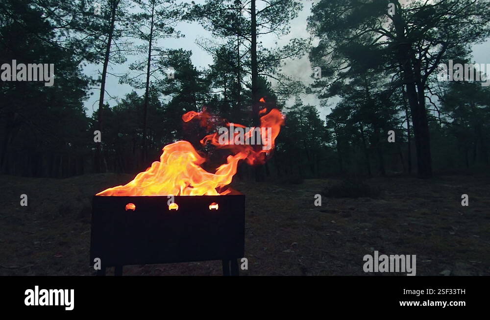 Burning Flame in the Brazier - Super Slow Motion Stock Video Footage ...