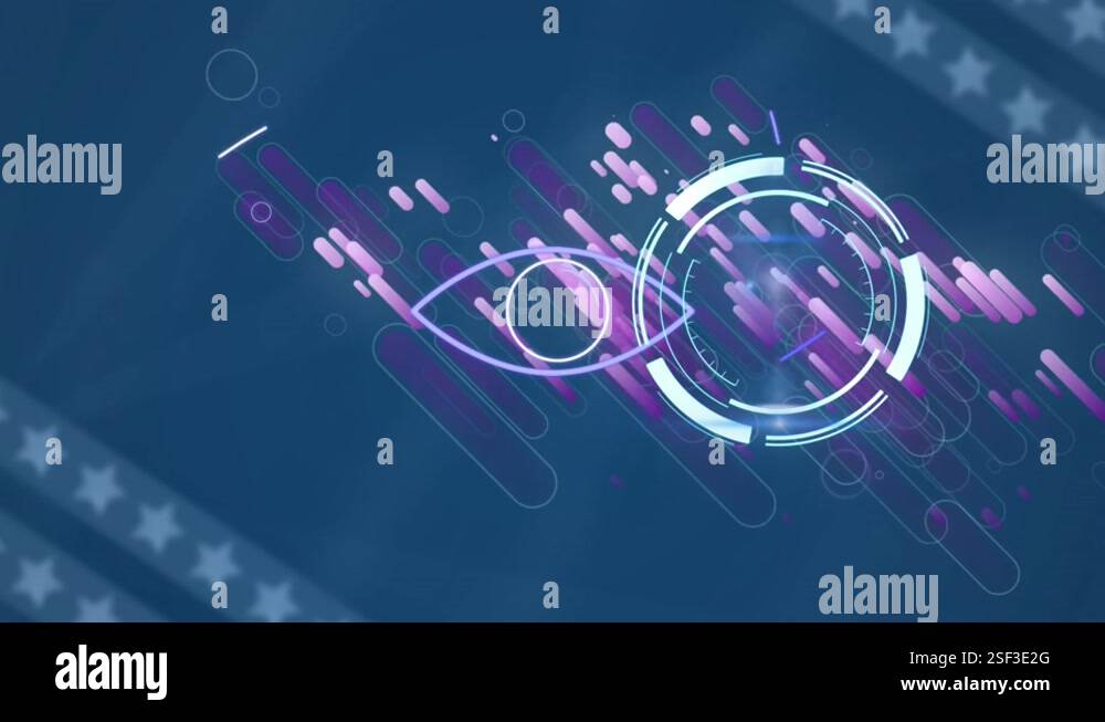 Animation of scope scanning over purple light trails and eye Stock ...