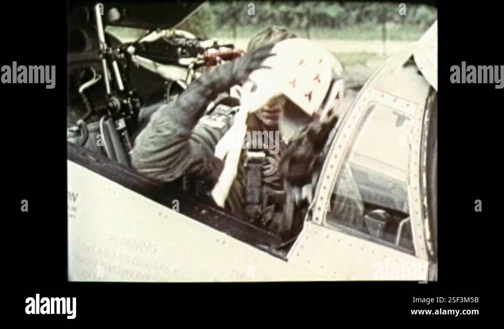 1960s: Pilots don helmets and close cockpits of jet fighters. Radar ...