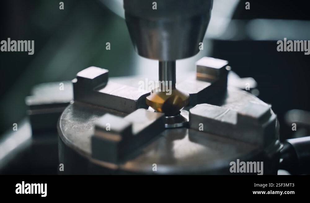Gentle Deburring Process on a Small Metal Part in a Factory, Slow ...