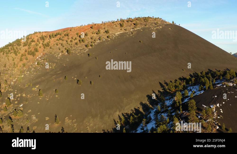 Majestic dry barren and steep ,Cinder cone volcanic lava mountain on ...