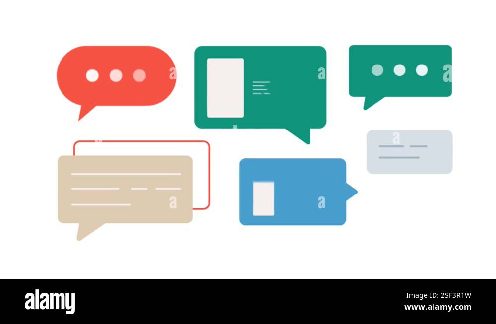 speech bubble chat icon animation set. 4k animation of chat bubble ...