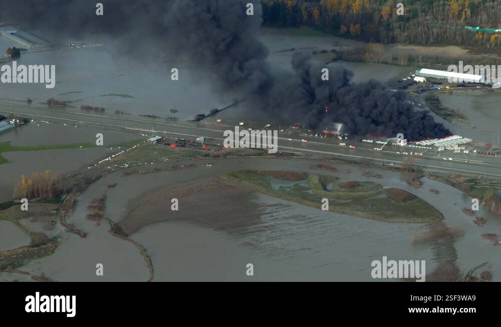 Massive Fire Burning RV Caravans With Thick Black Smoke Amidst The ...
