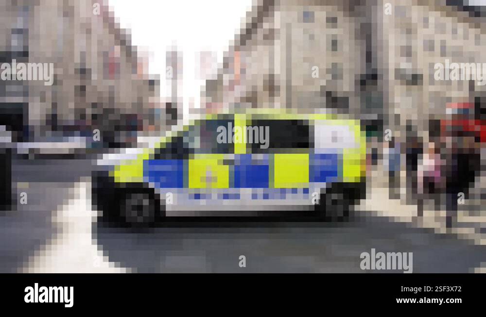 People silhouettes distorted with pixelated mosaic anonymizer effect ...