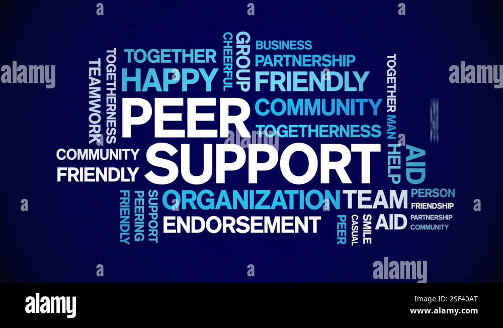 Peer Support animated word cloud,animation kinetic typography seamless ...