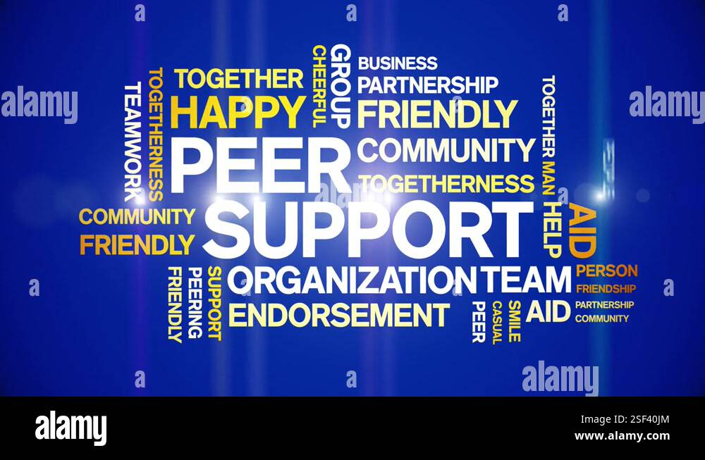 Peer Support animated word cloud,animation kinetic typography seamless ...