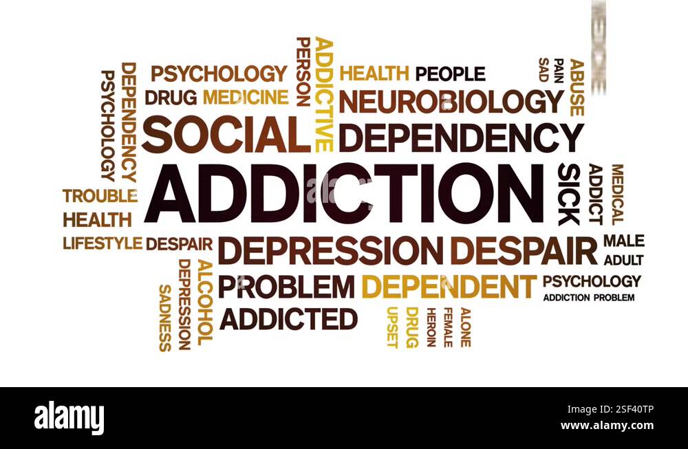 Addiction animated word cloud,animation text kinetic typography ...