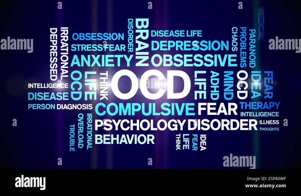OCD animated word cloud,Obsessive-Compulsive Disorder kinetic ...