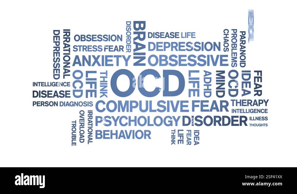 OCD animated word cloud,Obsessive-Compulsive Disorder kinetic ...
