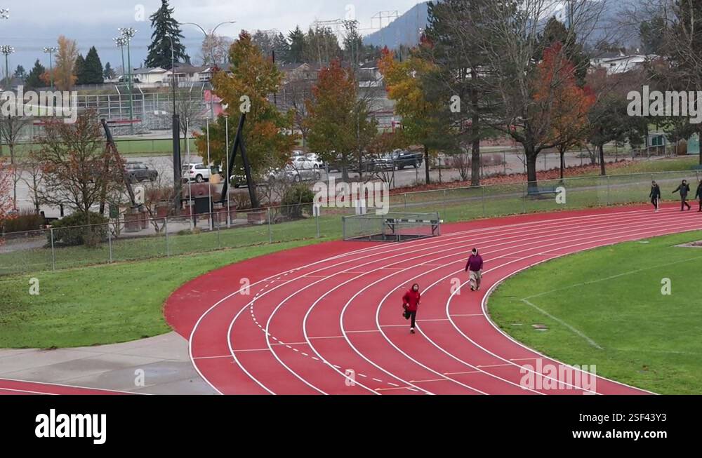 Public on track at Rotary Stadium Exhibition Park, Abbotsford, BC Stock ...