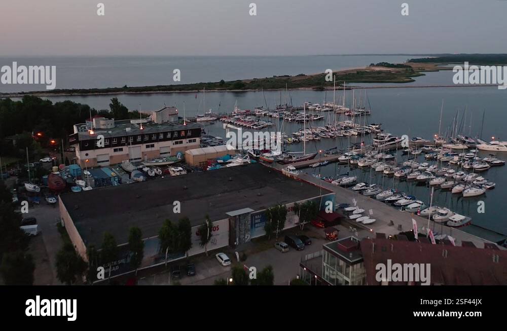 Aerial View Of Aquatic Center And Marina By The Gdansk Bay And Mouth Of ...