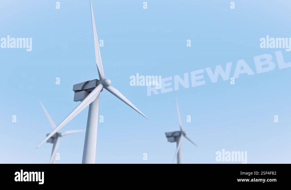 Multiple Turbines are Launching and Blades Start Spinning for Renewable ...