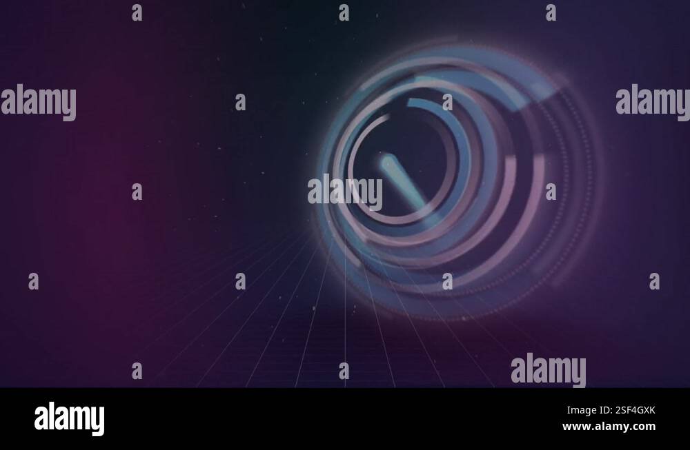 Animation of scope scanning and space with stars over clock ticking ...