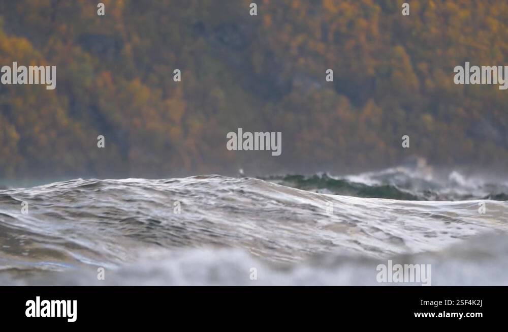 Extremely Big Wave Crashing Coast. Super Slow Motion. Ocean Waves ...