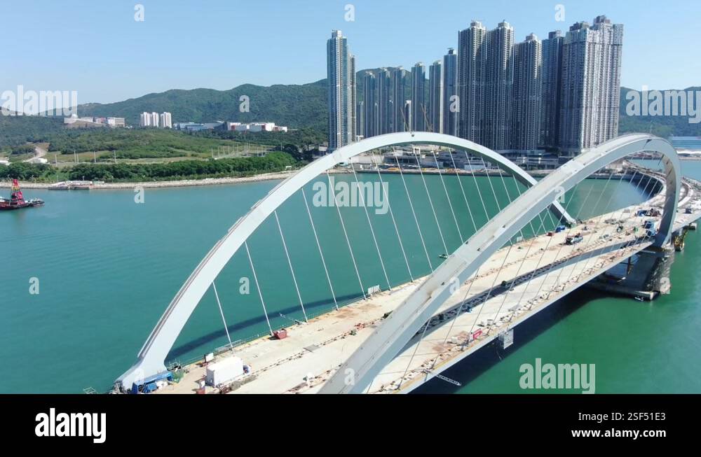 Hong Kong cross bay link construction project, a dual two-lane bridge ...