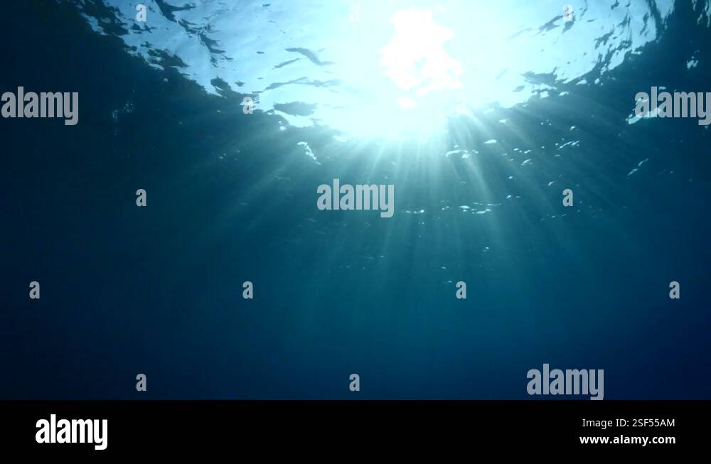 sun beam shine and rays underwater surface moving water blue backgrounds Stock Video Footage - Alamy