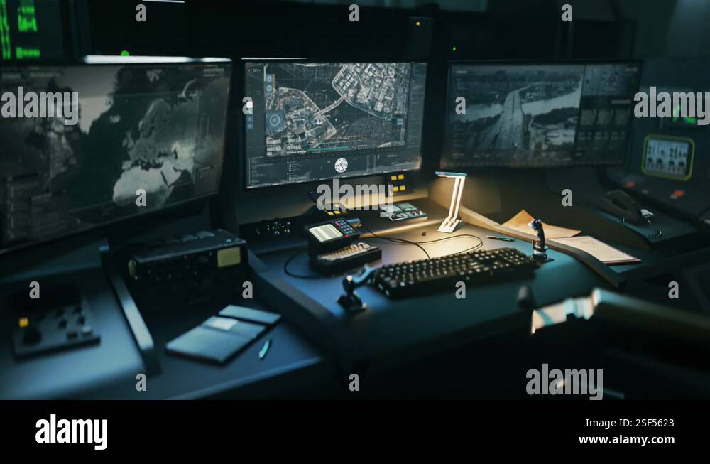 Target Tracking System Interface On Monitor In Spy Surveillance Control ...