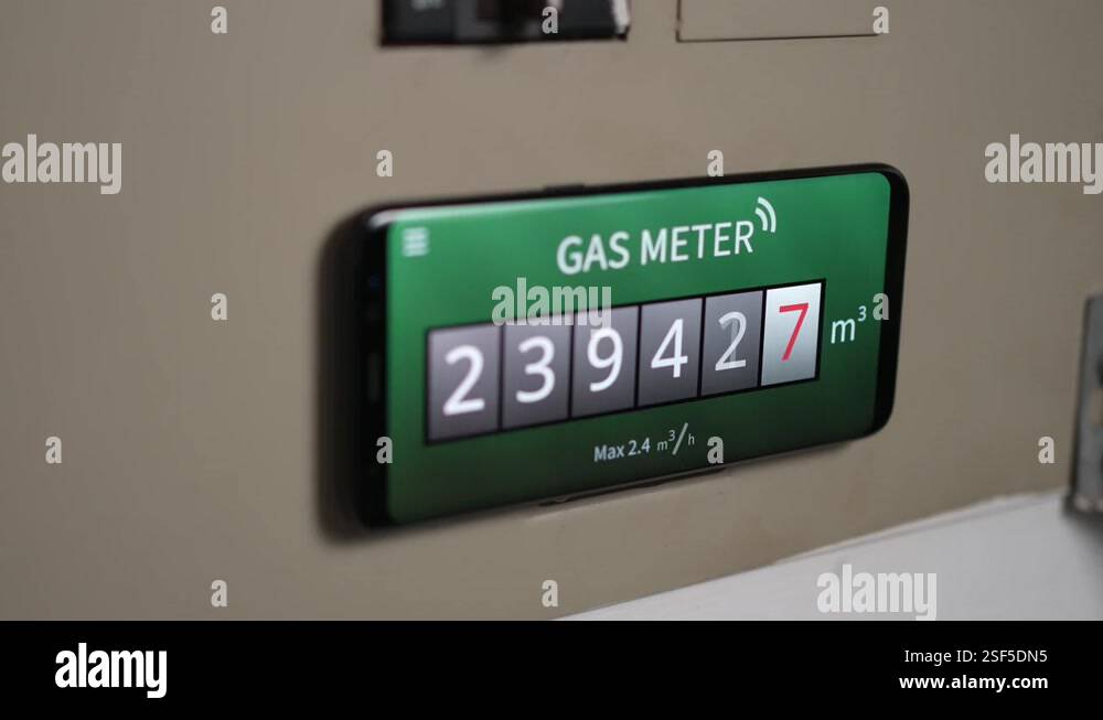 Smart Digital Gas Meter Showing Reading of Natural Gas Consumption ...