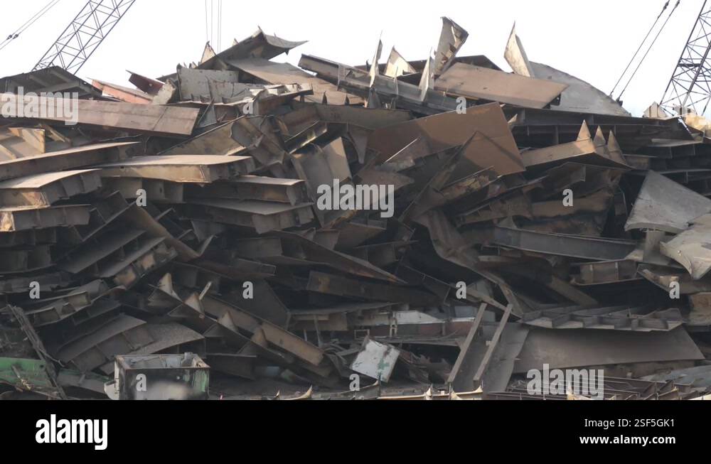 Stack Of Scrap Metal From Ships At Gadani Ship Breaking Yard Stock ...