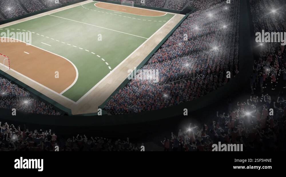 Animation of handball sports stadium with lighting Stock Video Footage ...