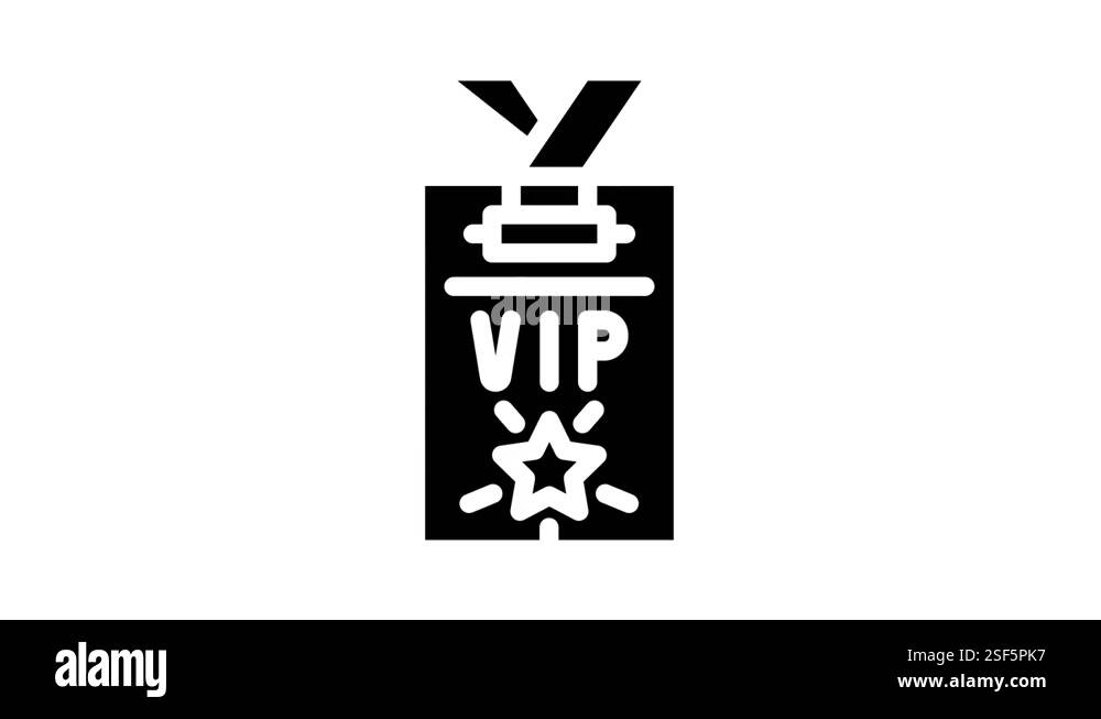vip card glyph icon animation Stock Video Footage - Alamy