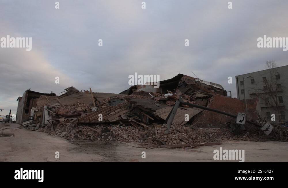 Mayfield Kentucky tornado damage and devastation from the town and Stock Video Footage - Alamy