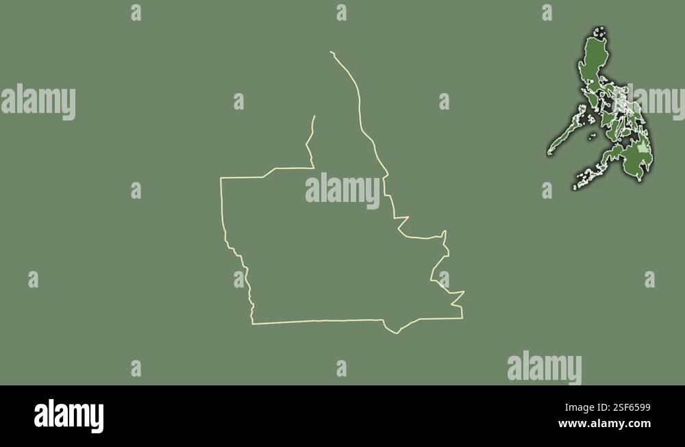Agusan del Sur, Philippines, extruded and isolated. Satellite Stock ...